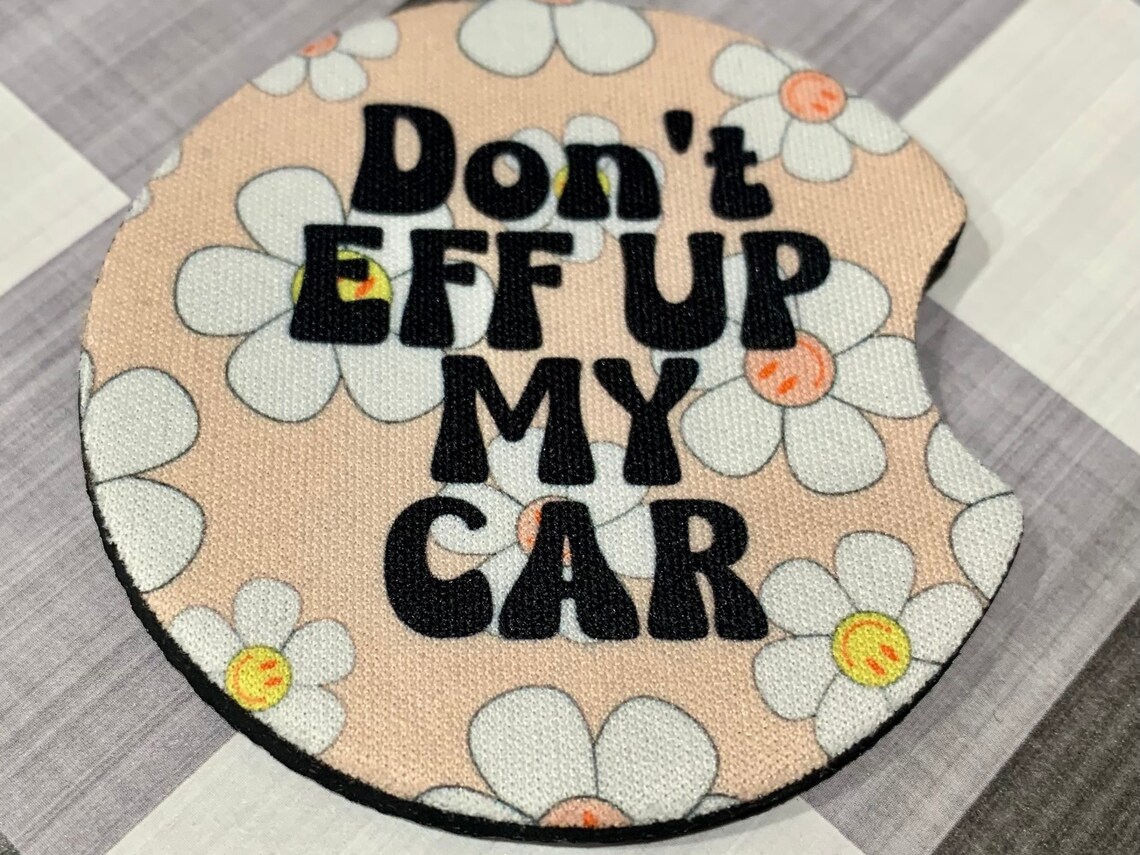 Cute Retro Car Cup Coaster Funny Car Cup Coaster Set of 2 - Etsy