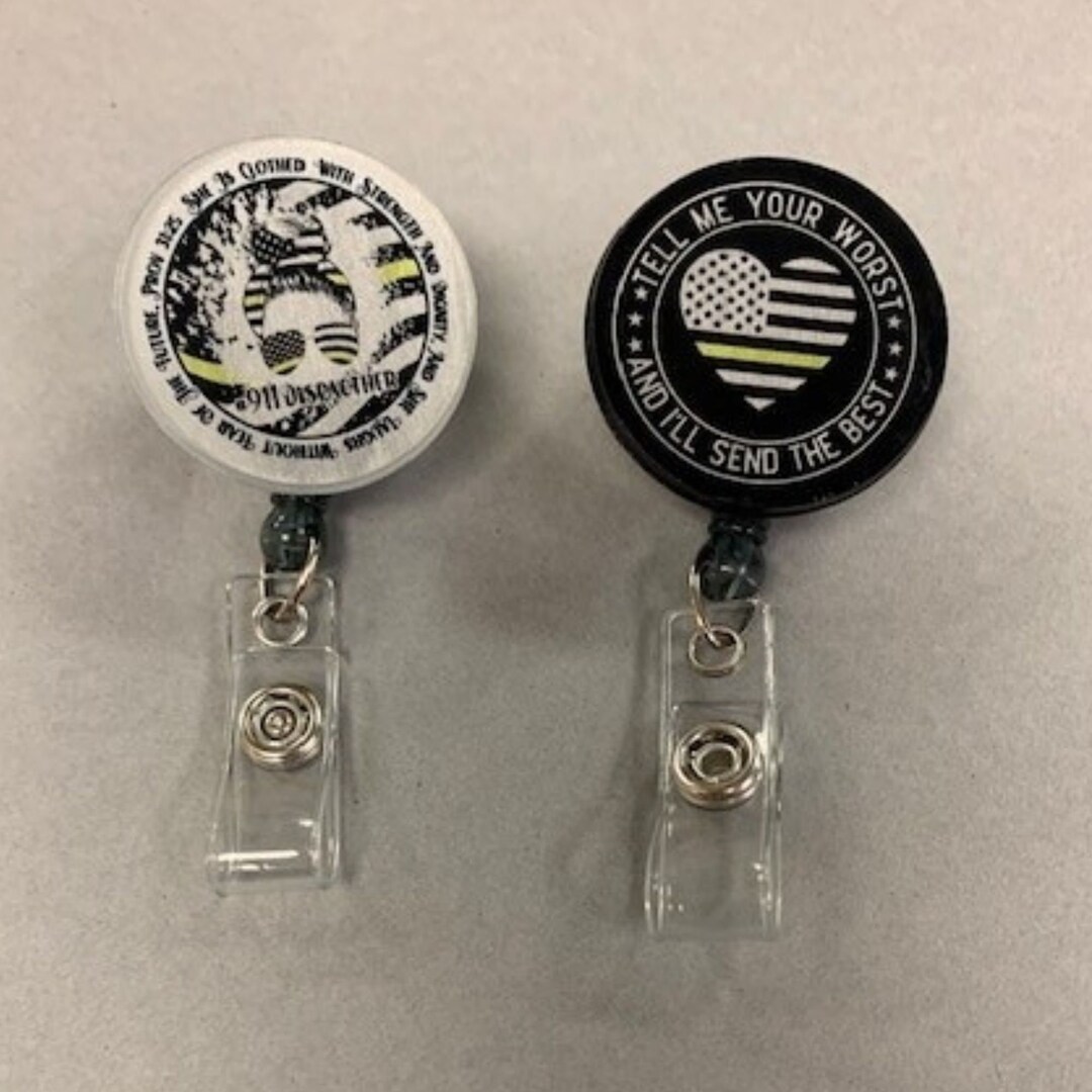 Dispatcher Badge Reel, Cute 911 Badge Reels, Interchangeable Reel ...