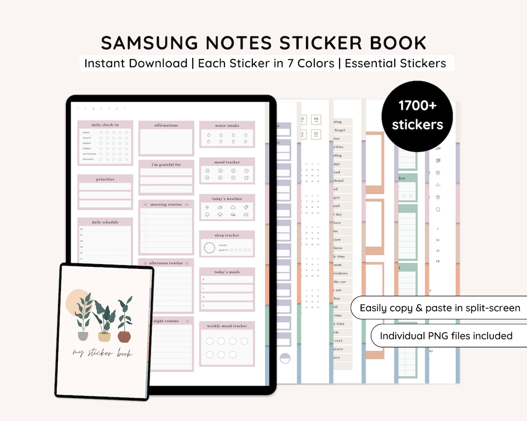 Digital Sticker Book | Pre-cropped Samsung Notes Stickers | Digital ...