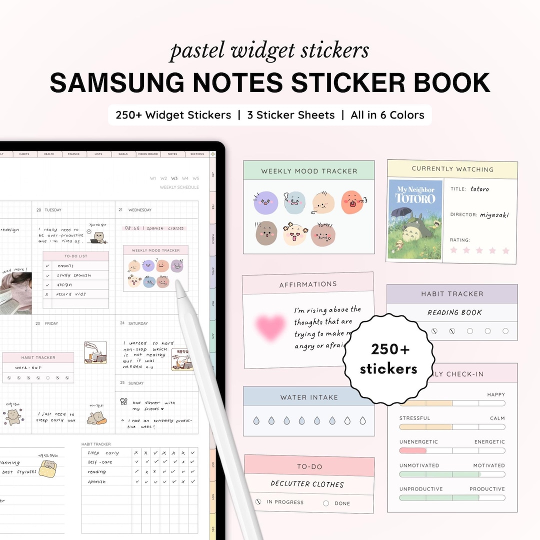 Samsung Notes Sticker Book, Samsung Notes Stickers, Planner Sticker ...
