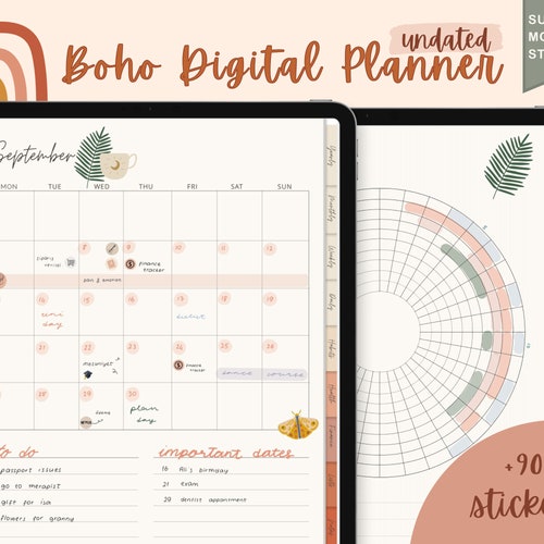 Undated Digital Planner Binder Goodnotes Planner Notability - Etsy