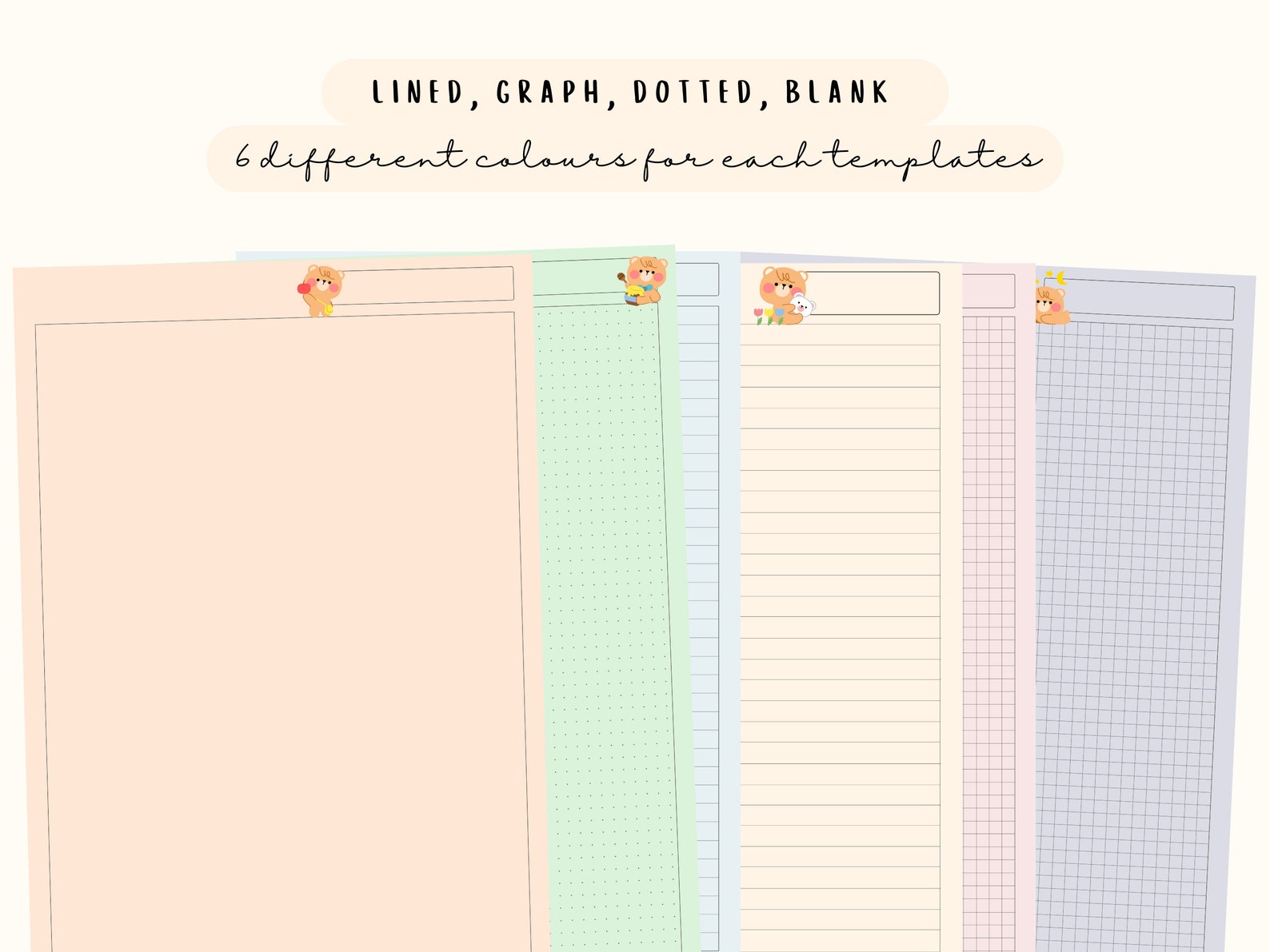 24 Cute Colorful Digital Note Taking Templates Student - Etsy