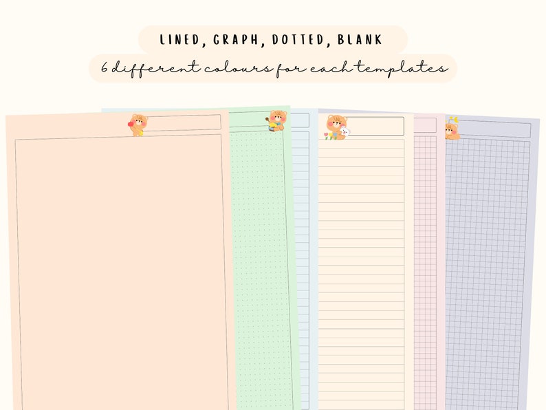 24 Cute Colorful Digital Note Taking Templates Student - Etsy