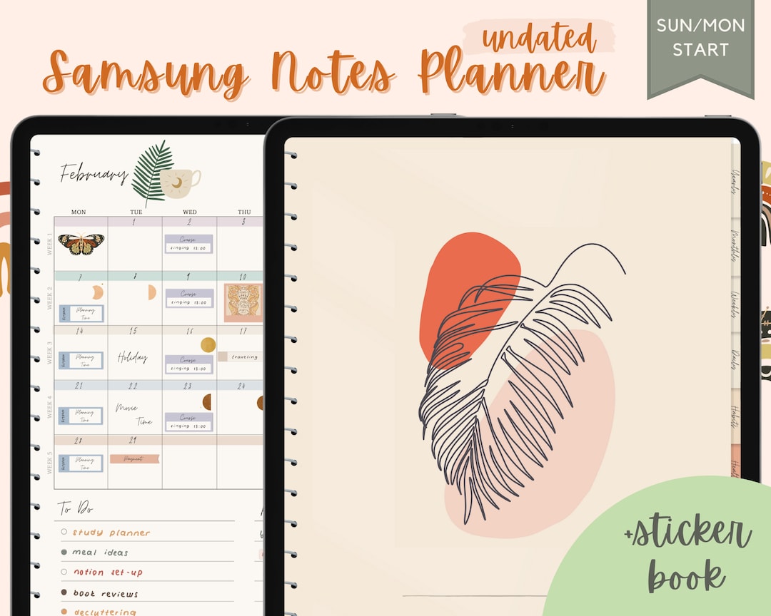 Samsung Notes Boho Undated Digital Planner, Samsung Note Planner ...