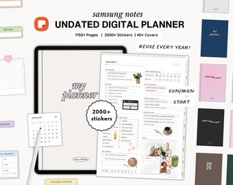 UNDATED Ultimate Samsung Notes Planner, Android Tablet Hyperlinked ...