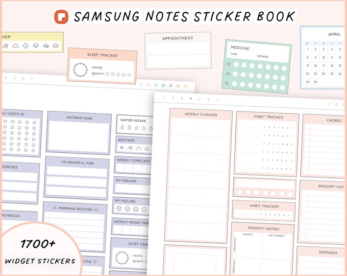 Samsung Notes Digital Notebook, Samsung Note Hyperlinked Planner ...