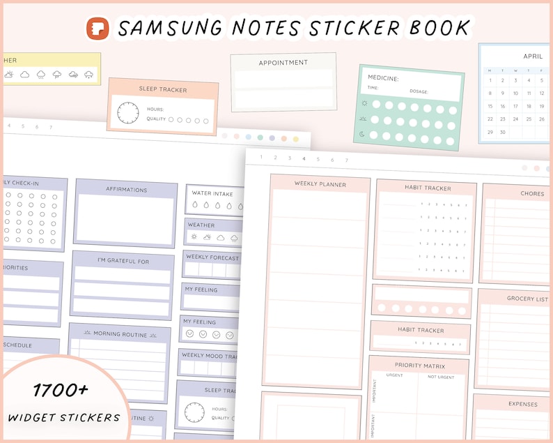 Samsung Notes Sticker Book Pre-cropped Widget Stickers - Etsy