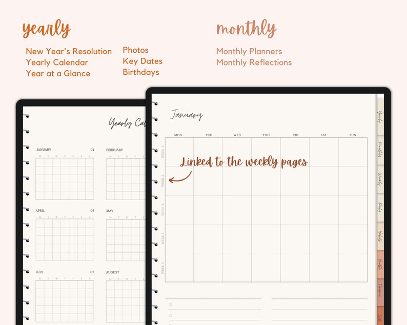 Samsung Notes Boho Undated Digital Planner, Samsung Note Planner ...