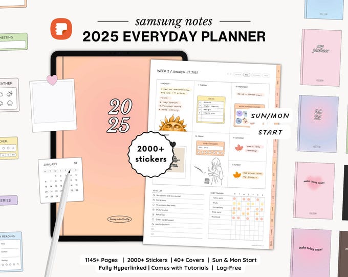 Samsung Notes Planner | Undated Android Digital Planner | Monthly ...