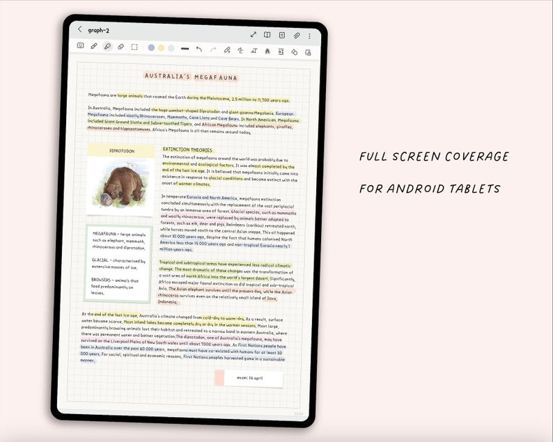 200 Android Note-taking Templates Colorful Note Templates - Etsy Australia