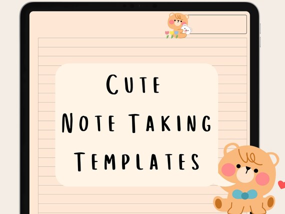 24 Cute Colorful Digital Note Taking Templates Student | Etsy