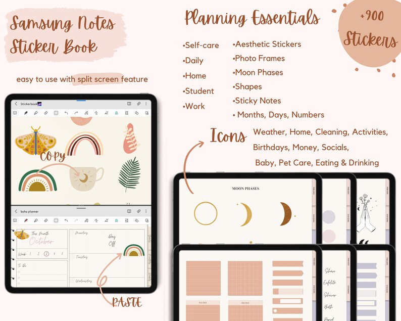 Samsung Notes Boho Undated Digital Planner Digital Journal - Etsy