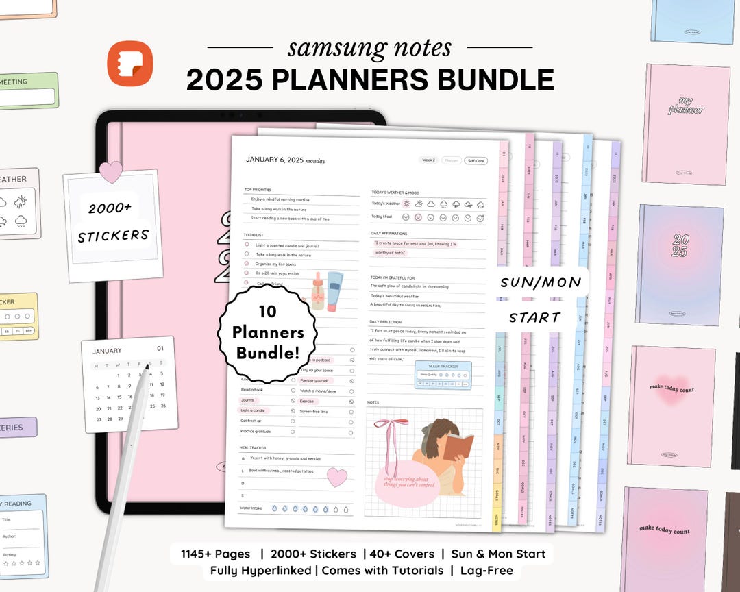 2025 Ultimate Samsung Notes Planners Bundle, Android Tablet Hyperlinked ...