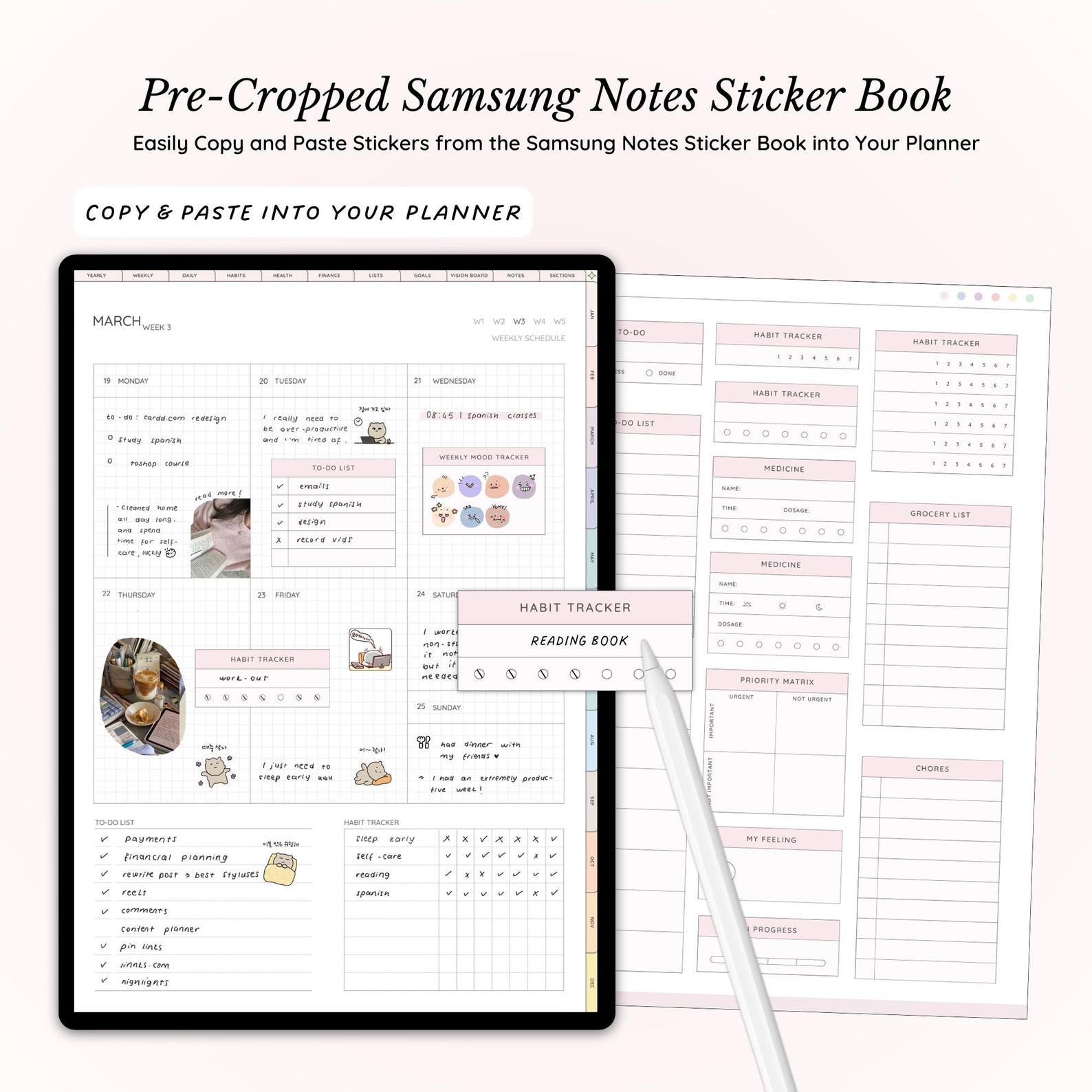 Samsung Notes Sticker Book, Samsung Notes Stickers, Planner Sticker ...