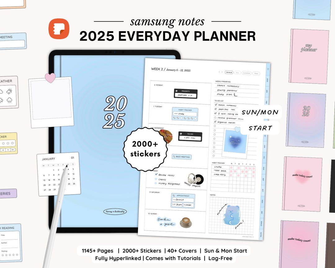 2025 Ultimate Samsung Notes Planner, Android Tablet Hyperlinked Dated ...