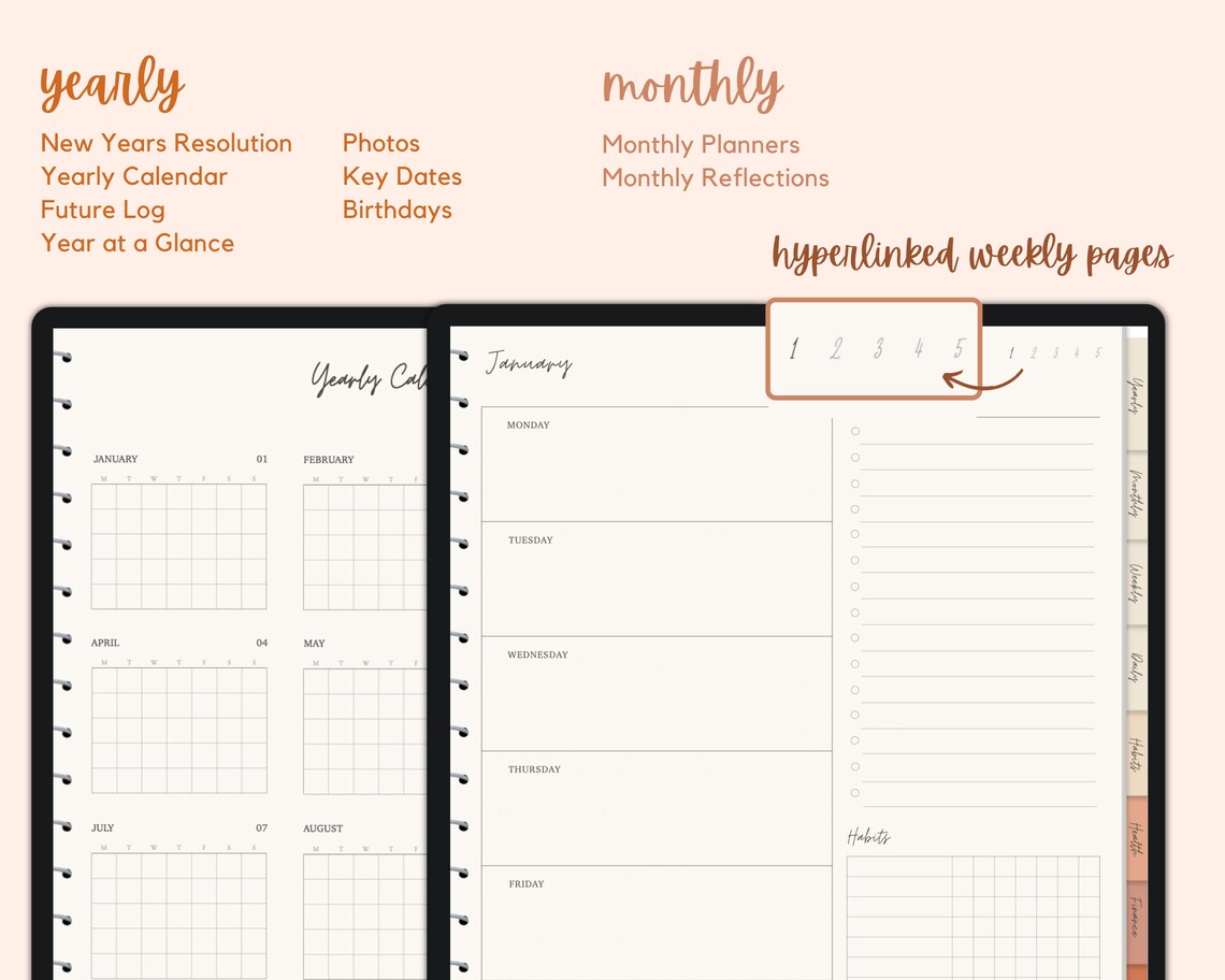 Samsung Notes Boho Undated Digital Planner Digital Journal - Etsy