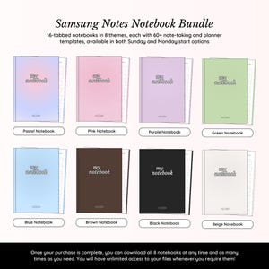 Samsung Notes Digital Notebook, Samsung Note Hyperlinked Planner ...