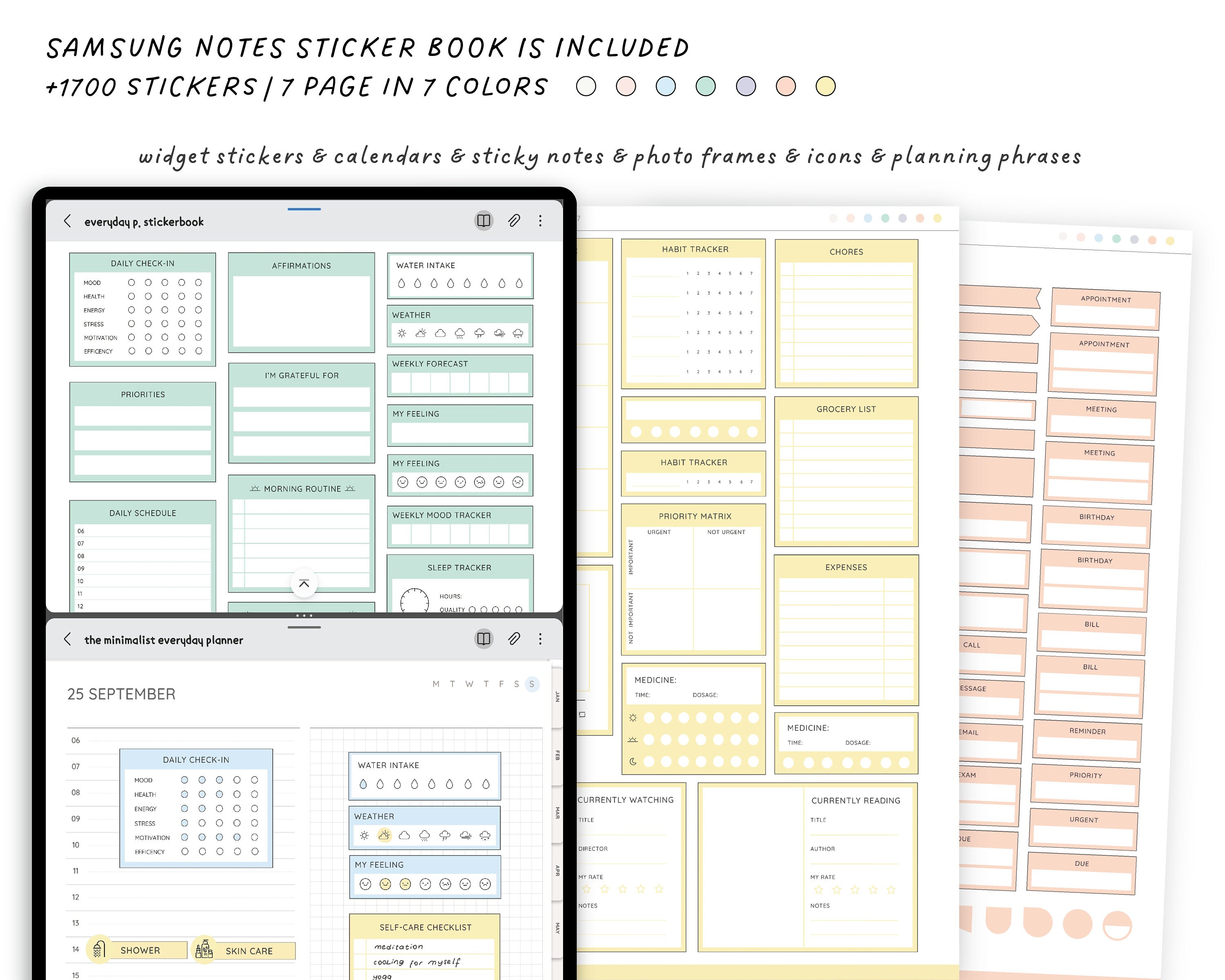 Samsung Notes Hyperlinked Undated Digital Planner the - Etsy UK