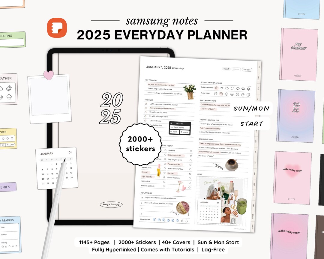2025 Ultimate Samsung Notes Planner, Android Tablet Hyperlinked Dated ...