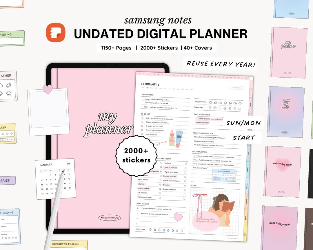 UNDATED Ultimate Samsung Notes Planner, Android Tablet Hyperlinked ...