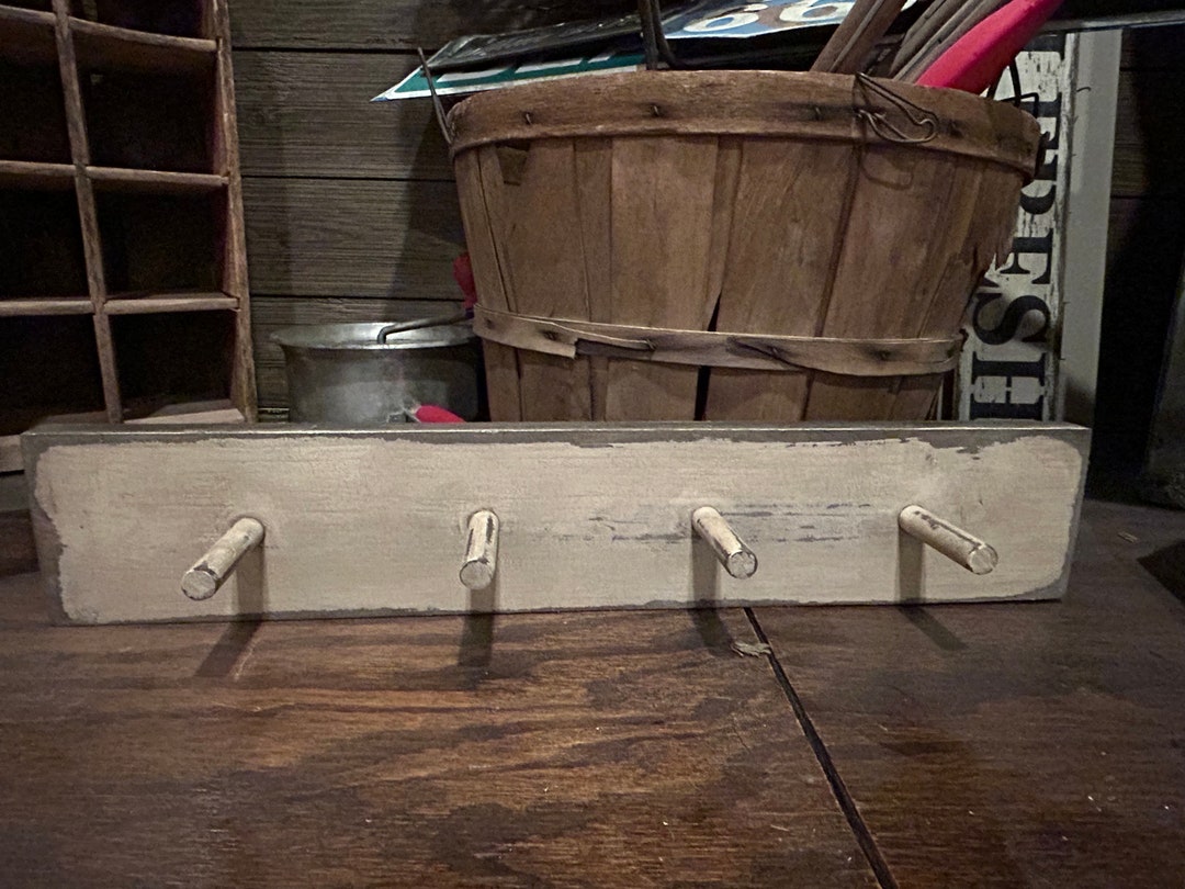 Wood Peg Rack Distressed - Etsy