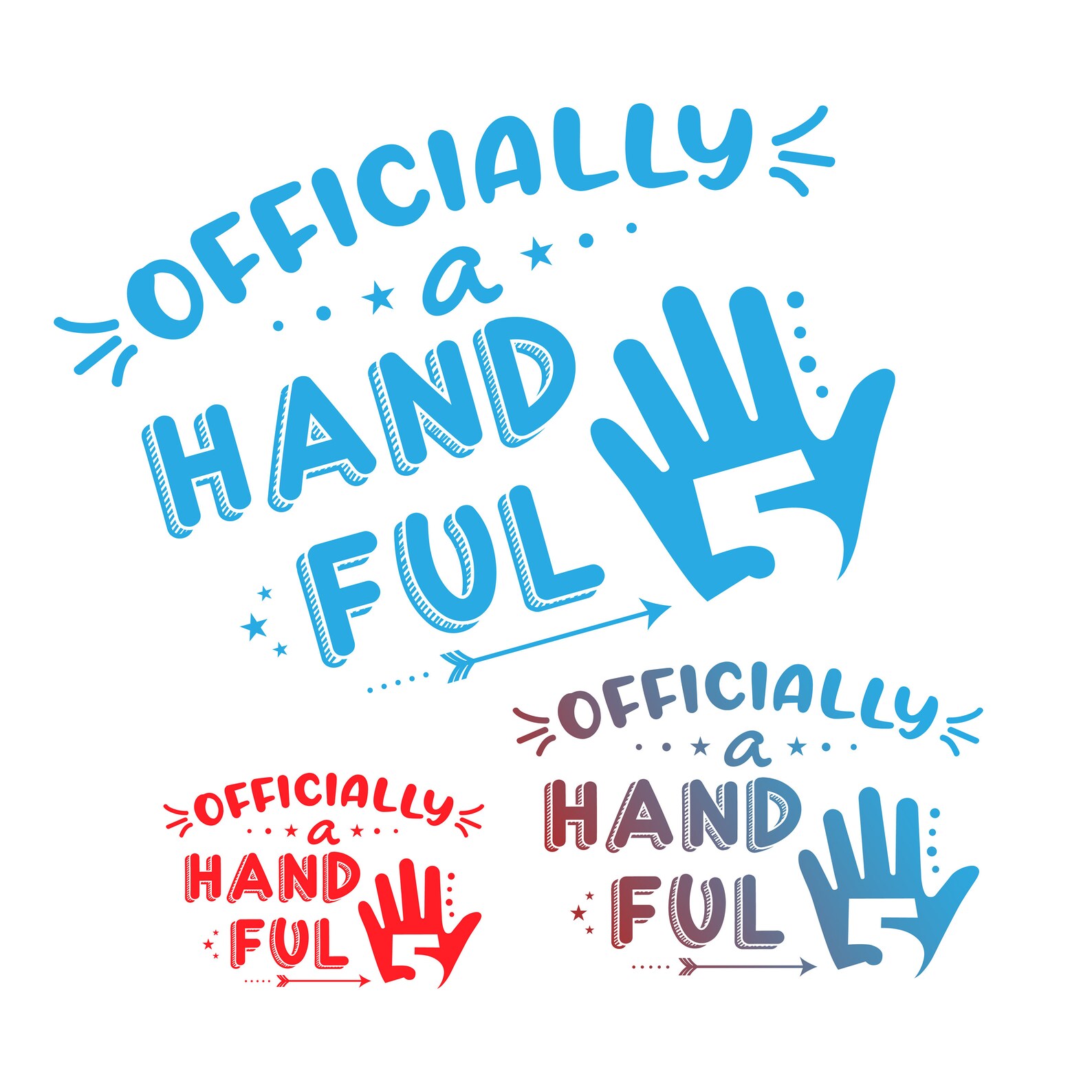 5th Birthday - Turning 5 - Fifth Bday - Officially a Handful - Etsy
