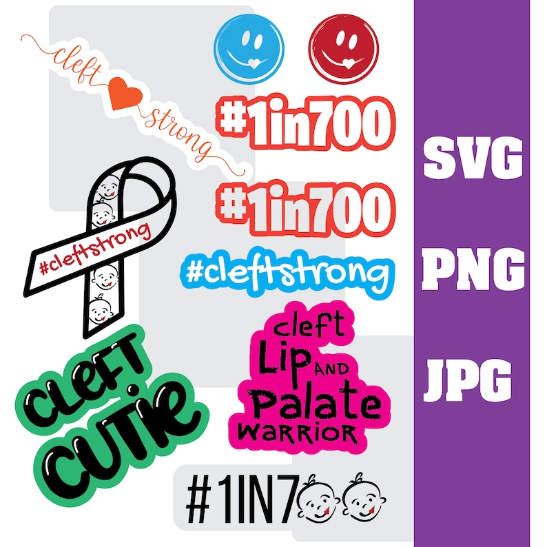 Cleft SVG Cleft Decal Cleft Decal Pack - Etsy