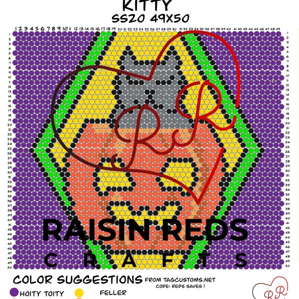 Kitty Rhinestone Template - Etsy