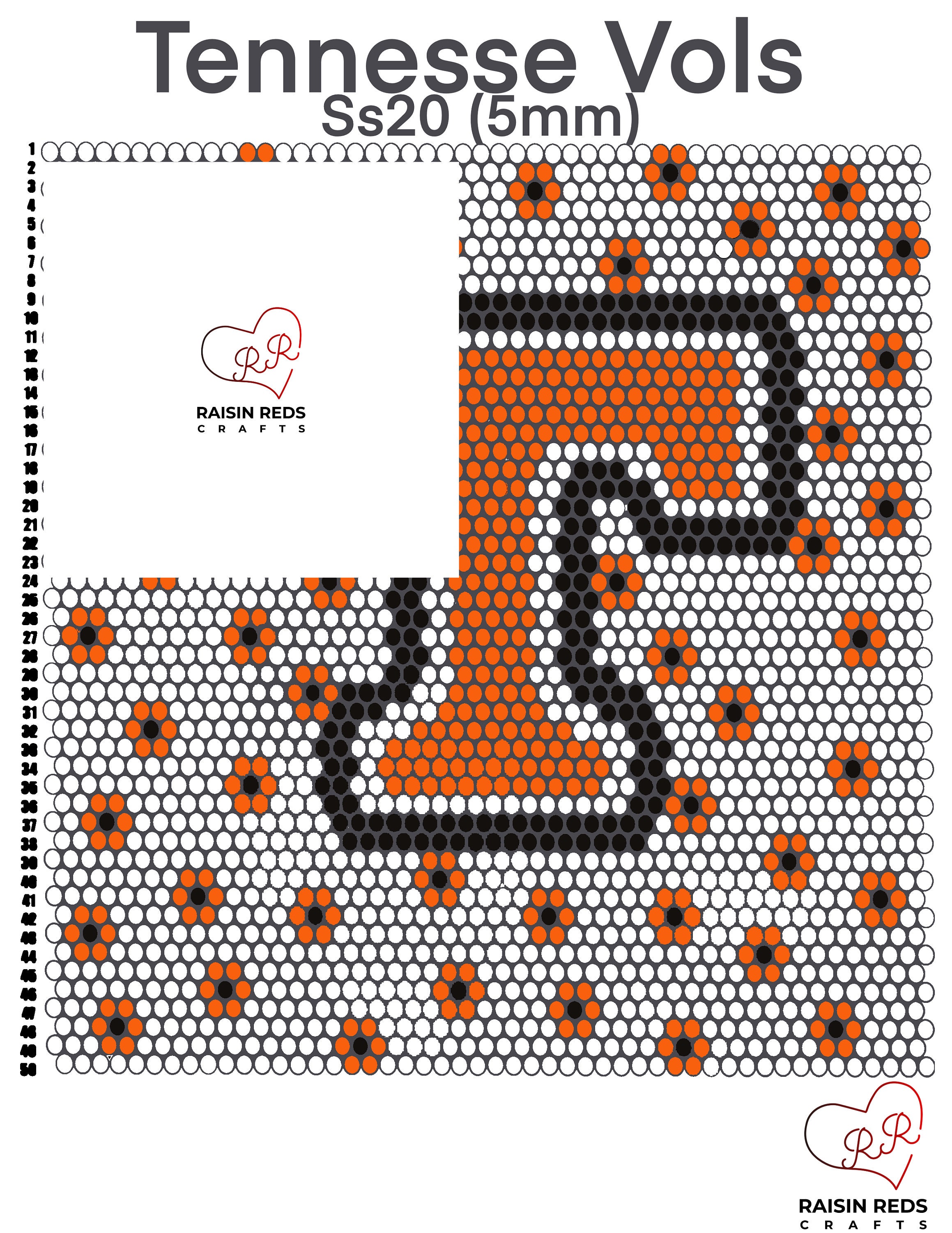 Tennesse Vols Ss20/5mm Template - Etsy