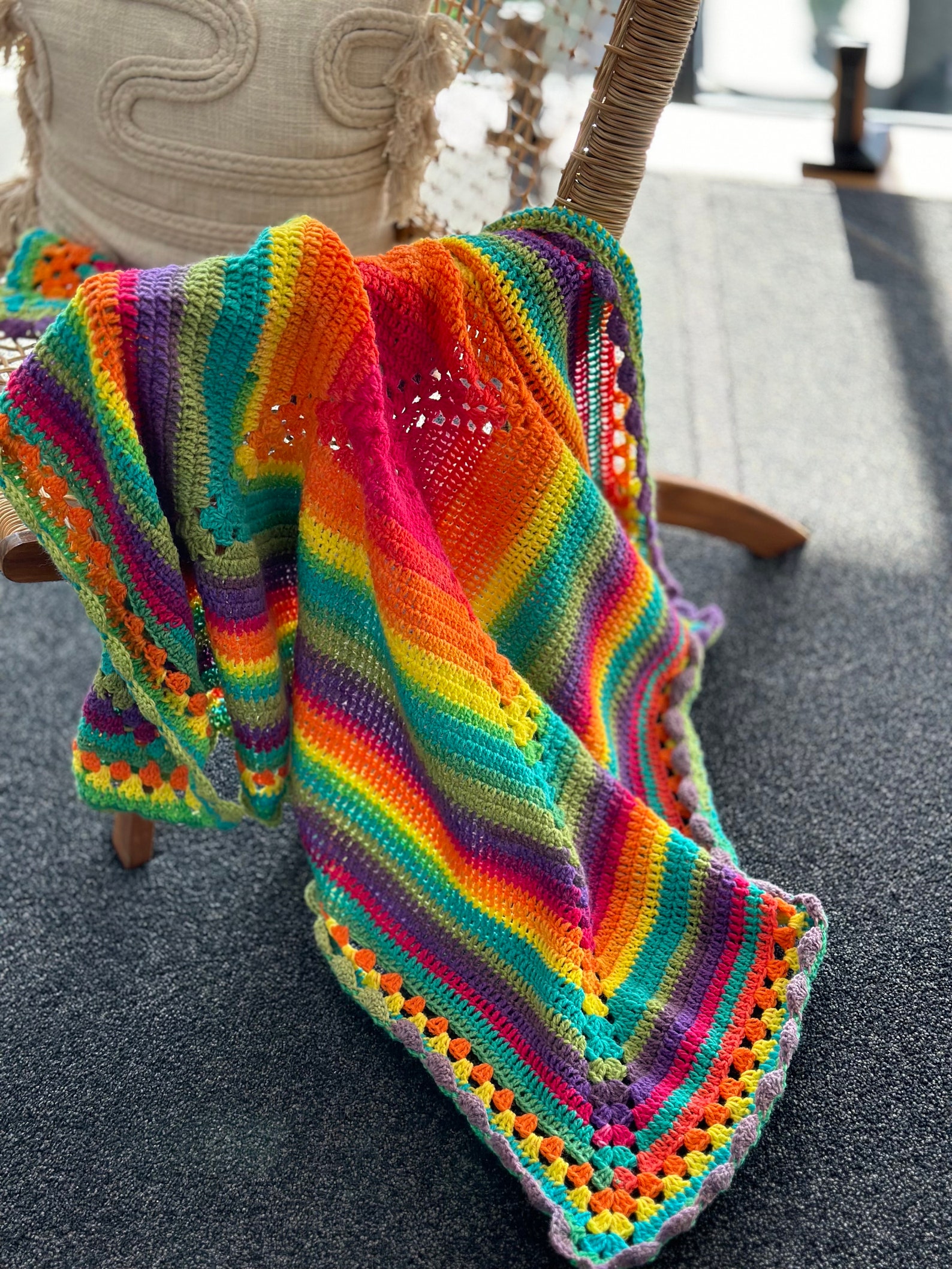Rainbow Baby Blanket Crochet Pattern (PDF Digital Pattern Only) - Etsy