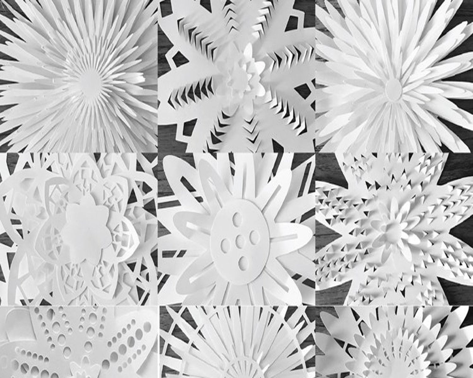 3d Flower SVG, Flower SVG, Flower Bundle, Flower Cut Files, Floral DXF ...