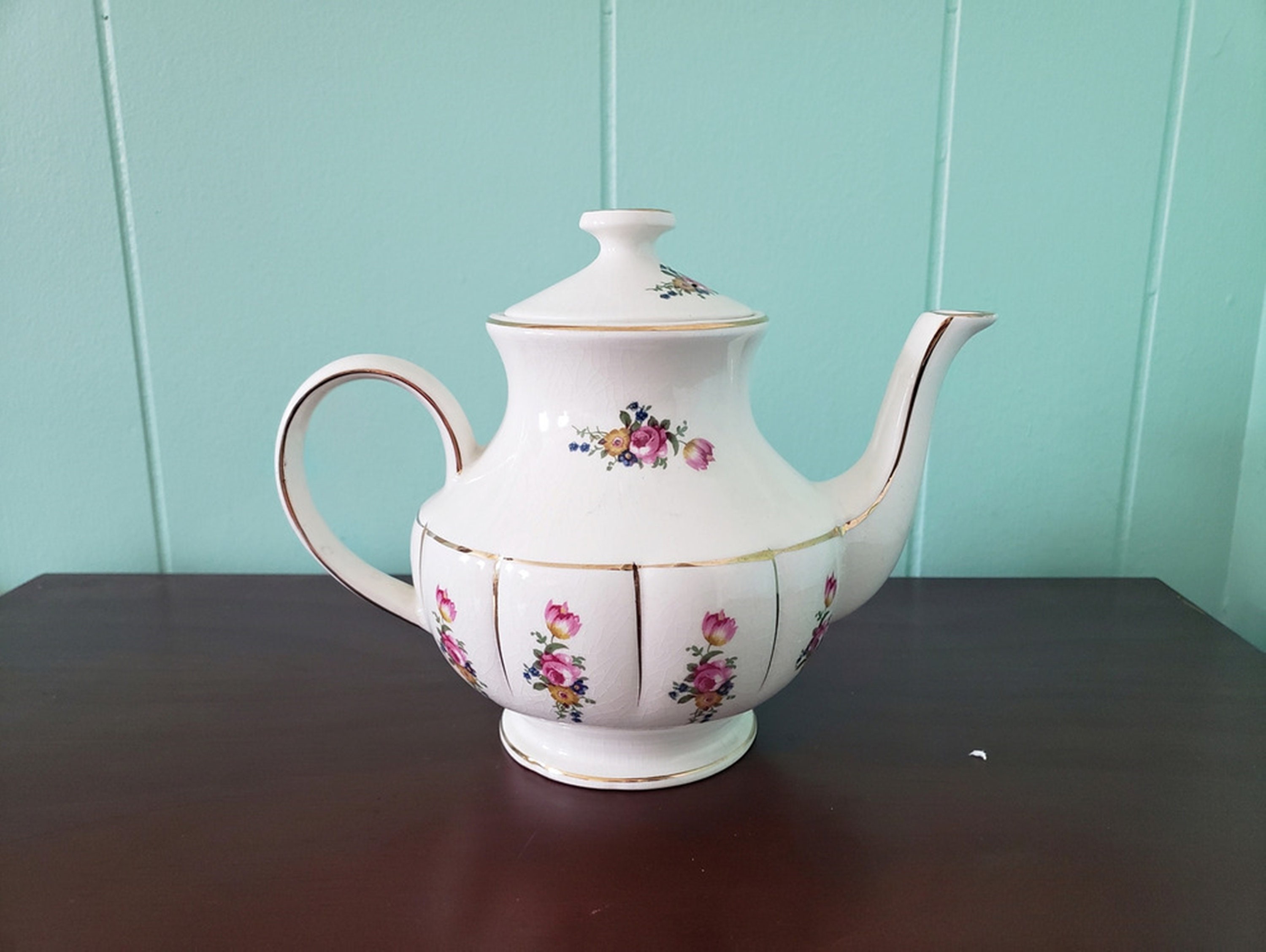Vintage ARTHUR WOOD TEAPOT, Sweet Bouquets Pattern, 5584, English Earthenware, Collectible ...