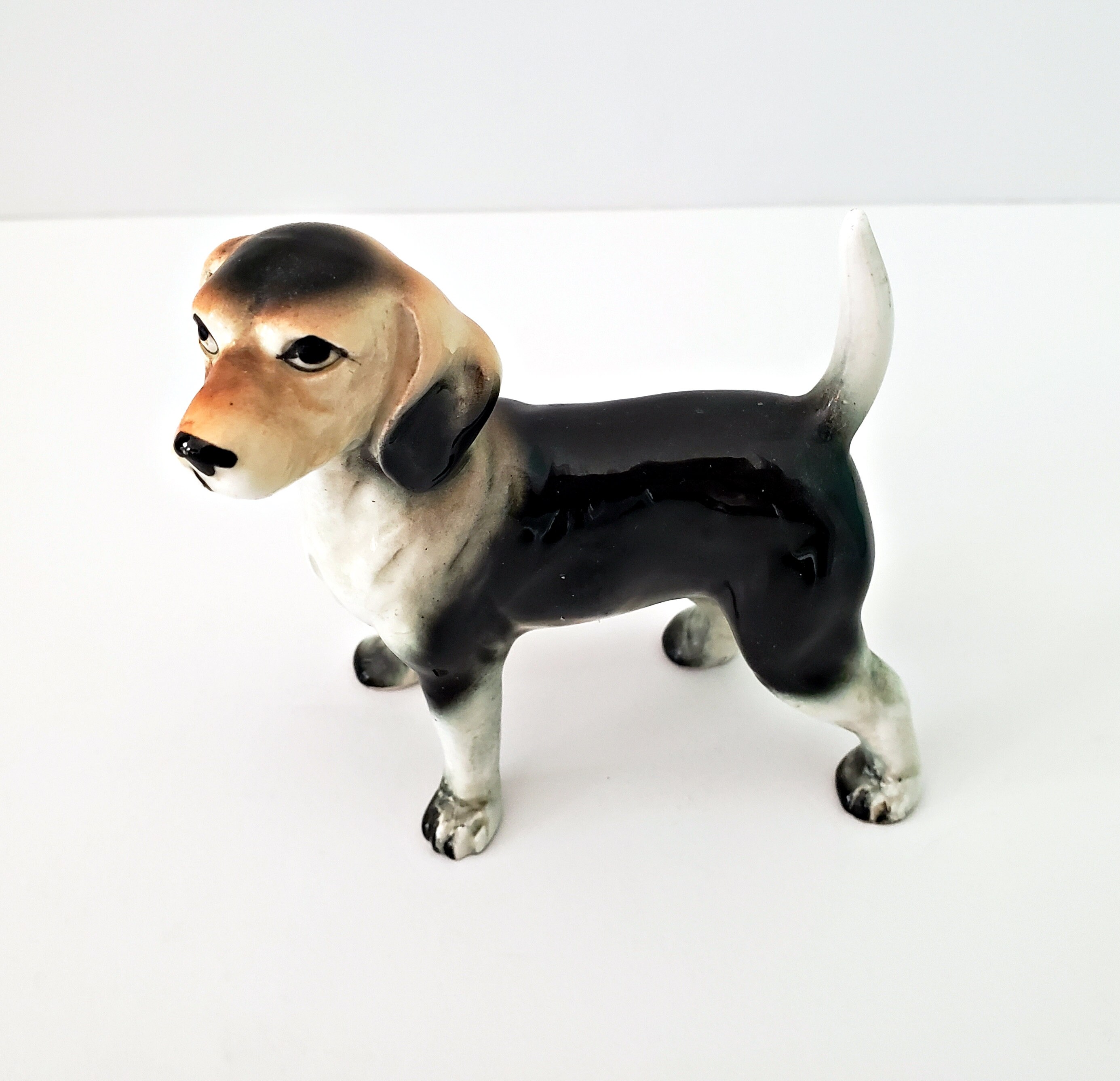 Miniature Beagle Dog Porcelain Figurine, Souvenir of Chadron Nebraska ...