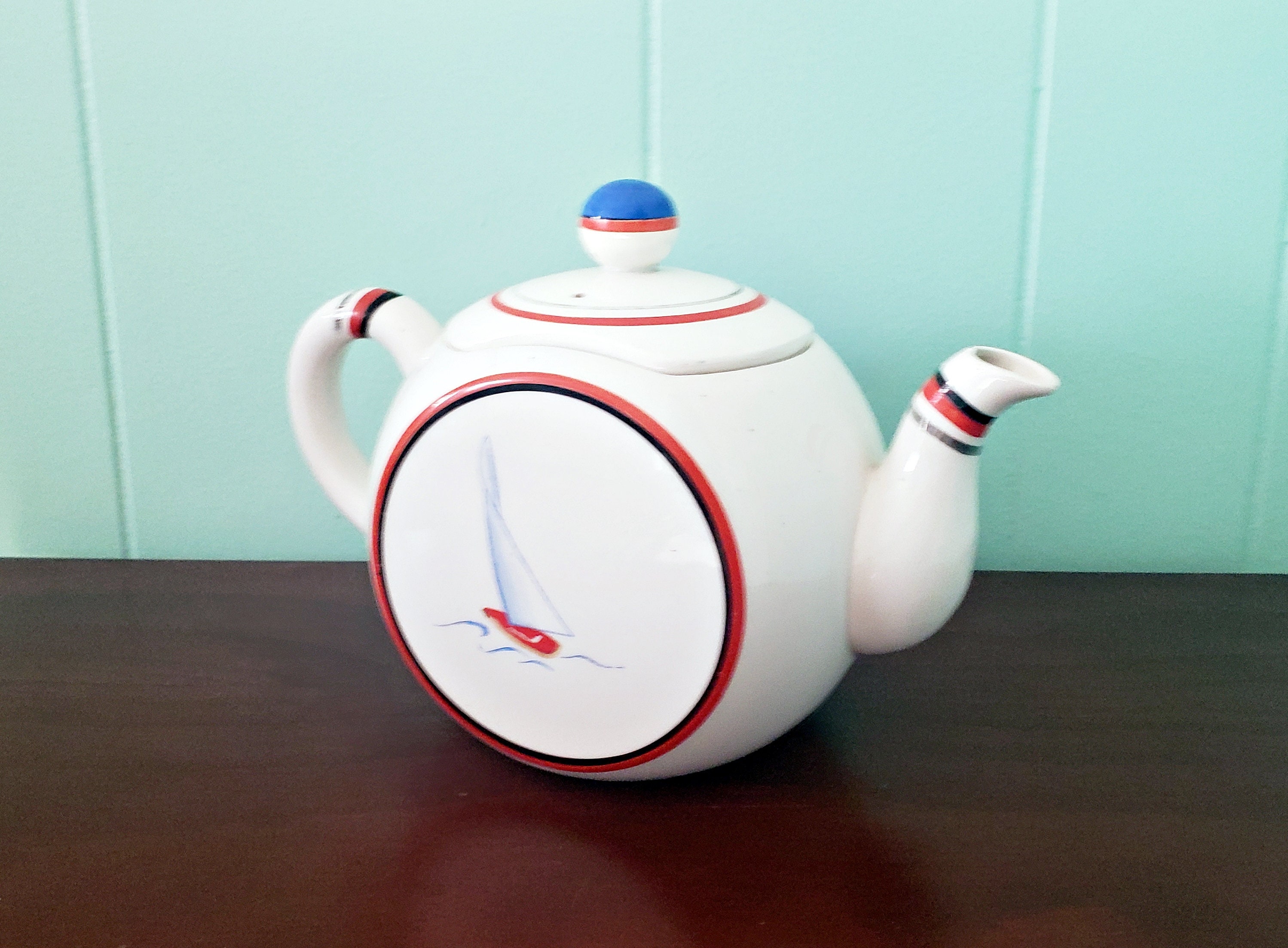 Vintage Art Deco Collectible Teapot With Sailboat, Made in Japan, Rare ...