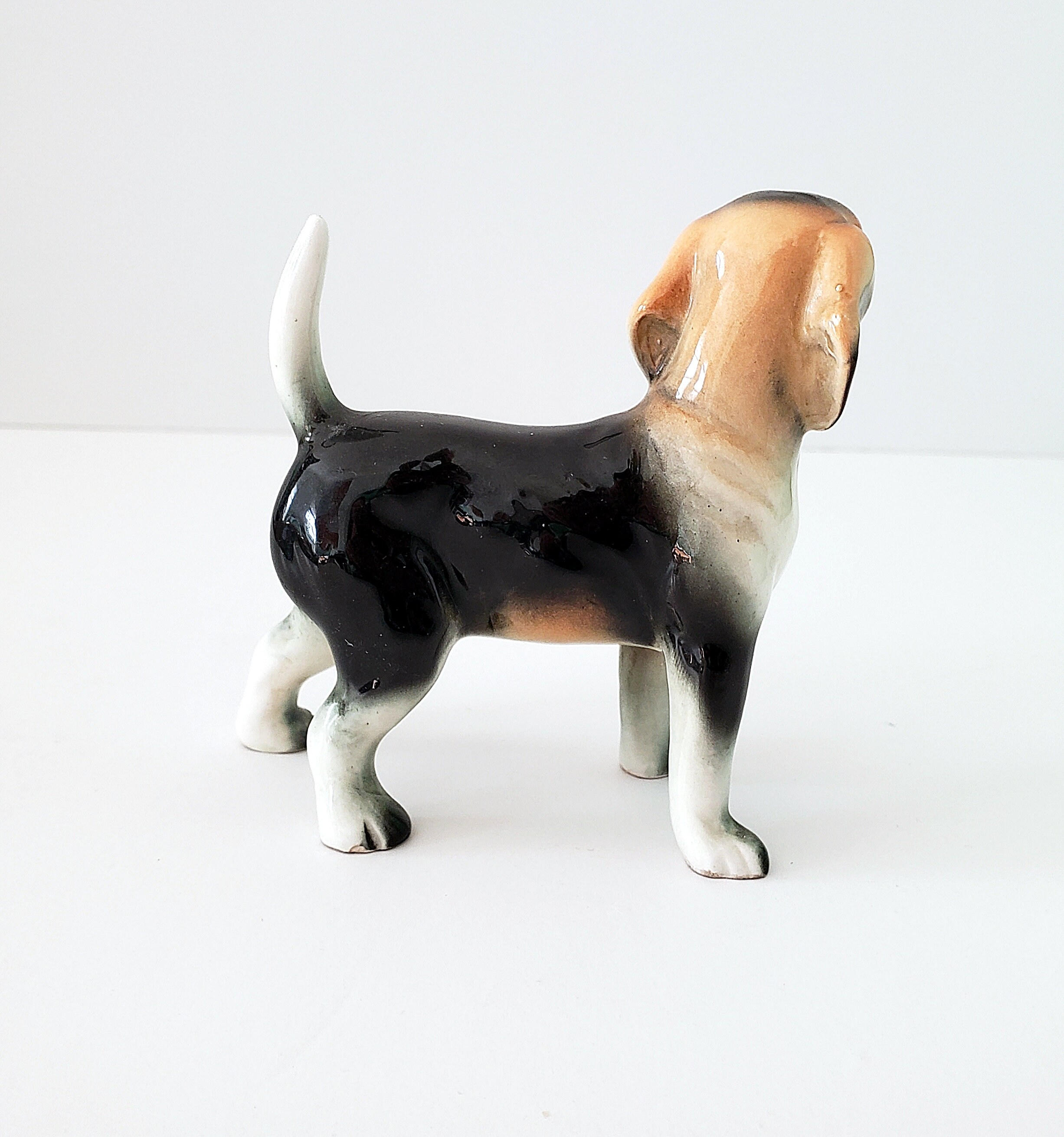 Miniature Beagle Dog Porcelain Figurine, Souvenir of Chadron Nebraska ...