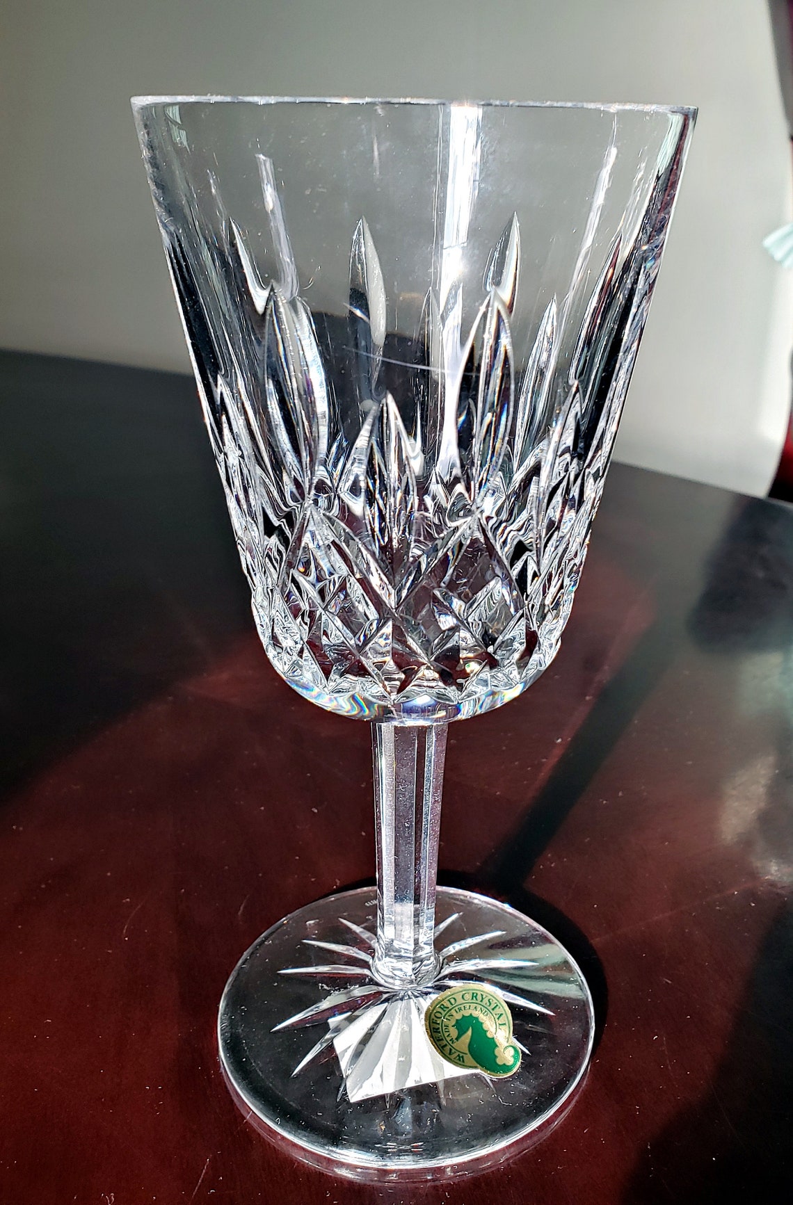 WATERFORD LISMORE Pattern Crystal Water Goblet, Wine Glass, Blown ...