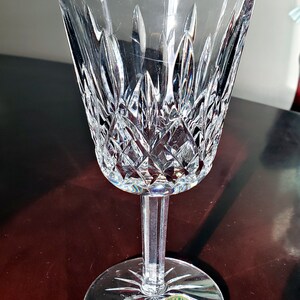 WATERFORD LISMORE Pattern Crystal Water Goblet, Wine Glass, Blown ...