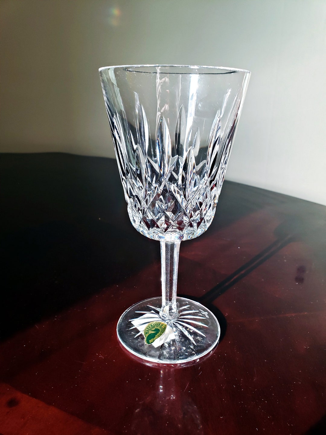 WATERFORD LISMORE Pattern Crystal Water Goblet, Wine Glass, Blown ...