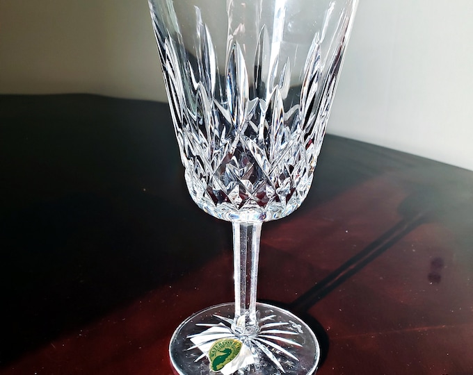 WATERFORD LISMORE Pattern Crystal Water Goblet, Wine Glass, Blown ...