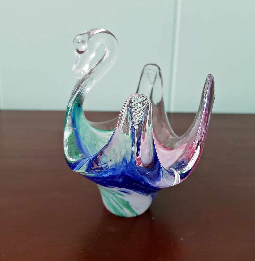 Vintage MURANO GLASS, Lavorazione Arte Murano, Free-form Swan Jewelry ...