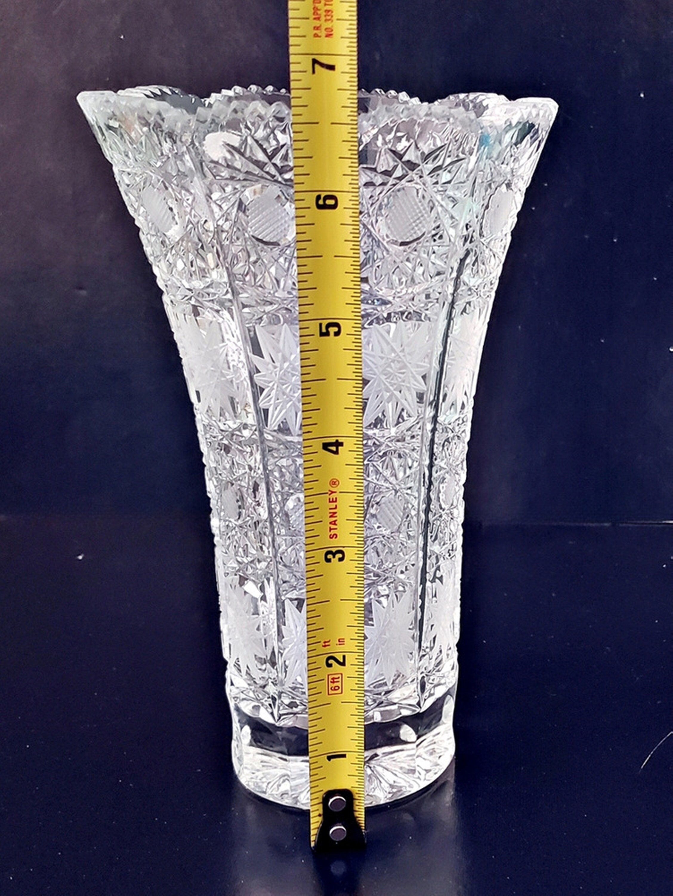 Czech BOHEMIAN Hand-cut Crystal Vase Queens Lace Pattern - Etsy