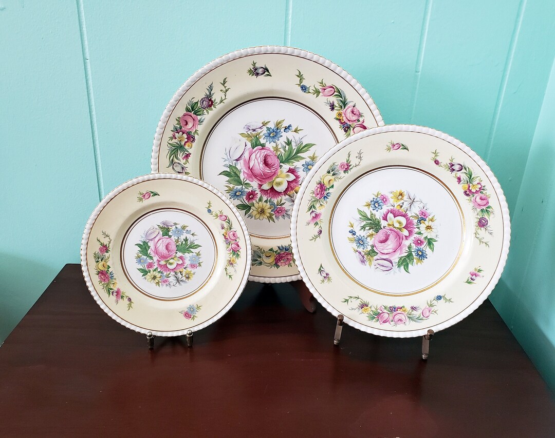 SIMPSON Potters, Vintage Semi-porcelain 3-piece Set With Dinner, Salad ...