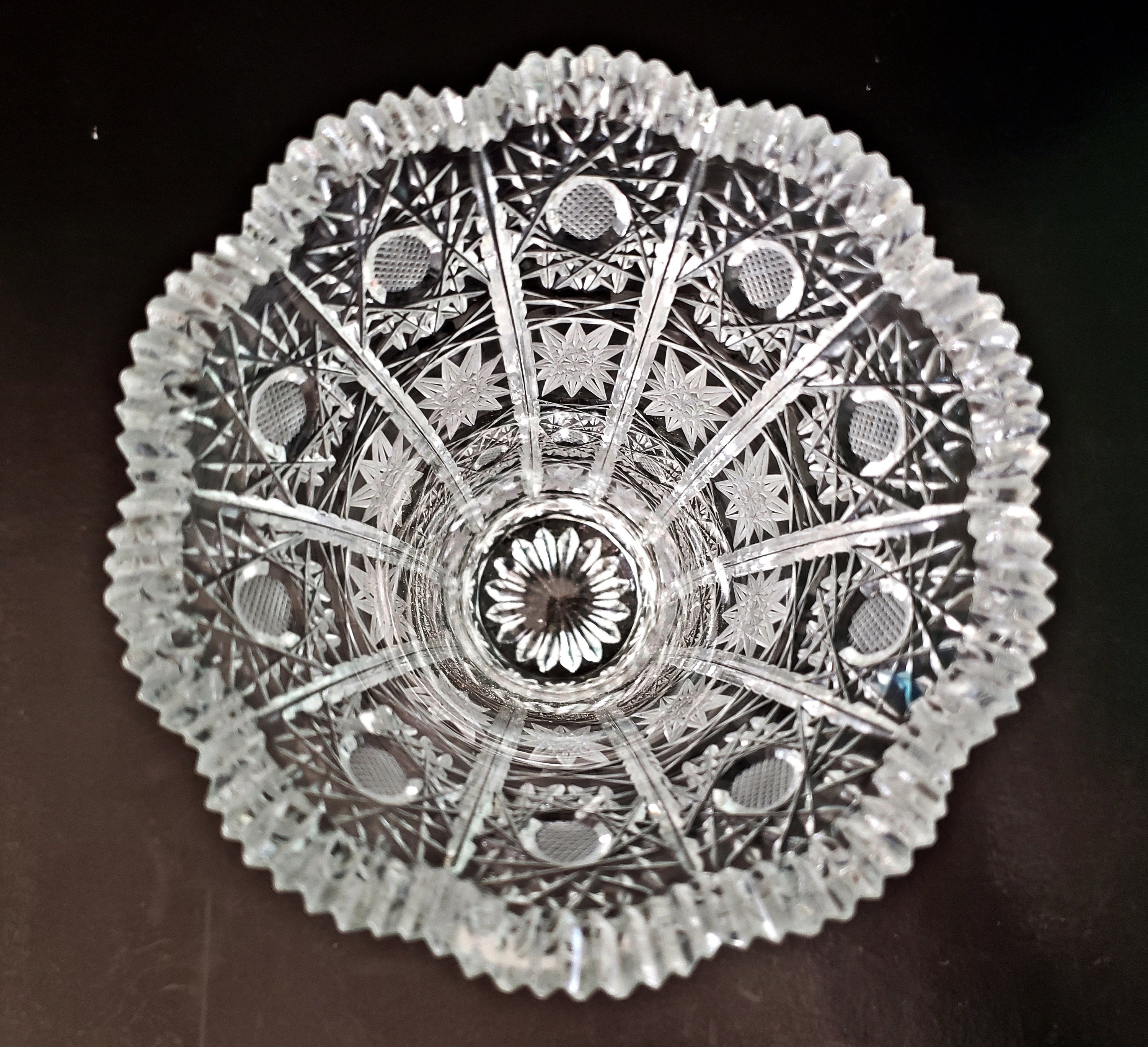 Czech BOHEMIAN Hand-cut Crystal Vase Queens Lace Pattern - Etsy