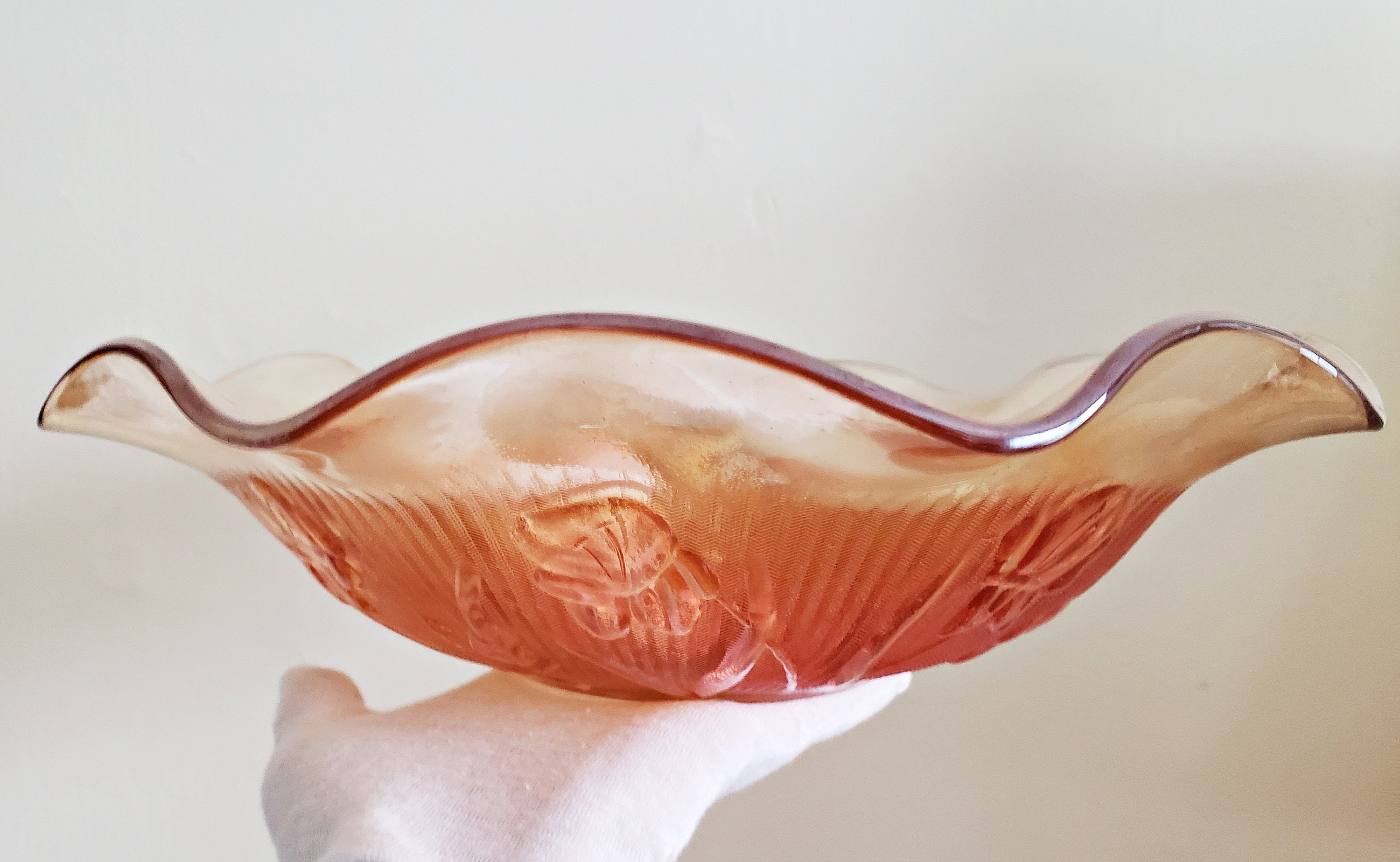 Depression Era Jeannette Iris and Herringbone Pattern, Ruffled Salad ...