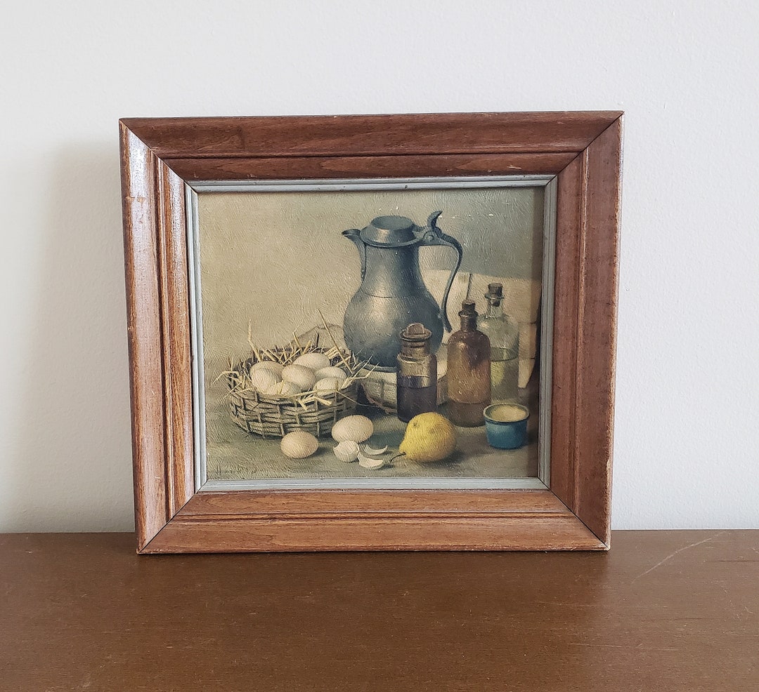 Vintage Dutch Farmhouse Kitchen Lithograph by Henk Bos: Rustic Still ...