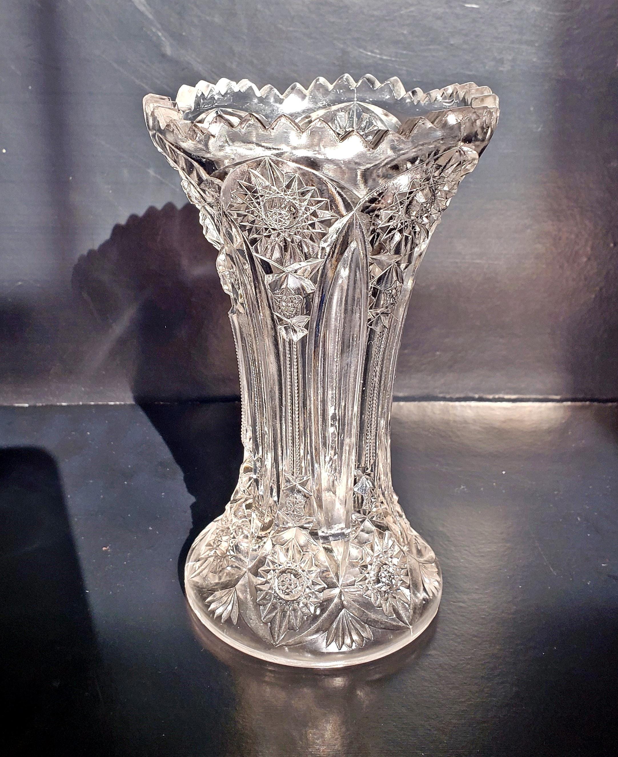 Antique Heisey EAPG Vase: Beaded Panel Sunburst Pattern, 1898-1912 - Etsy