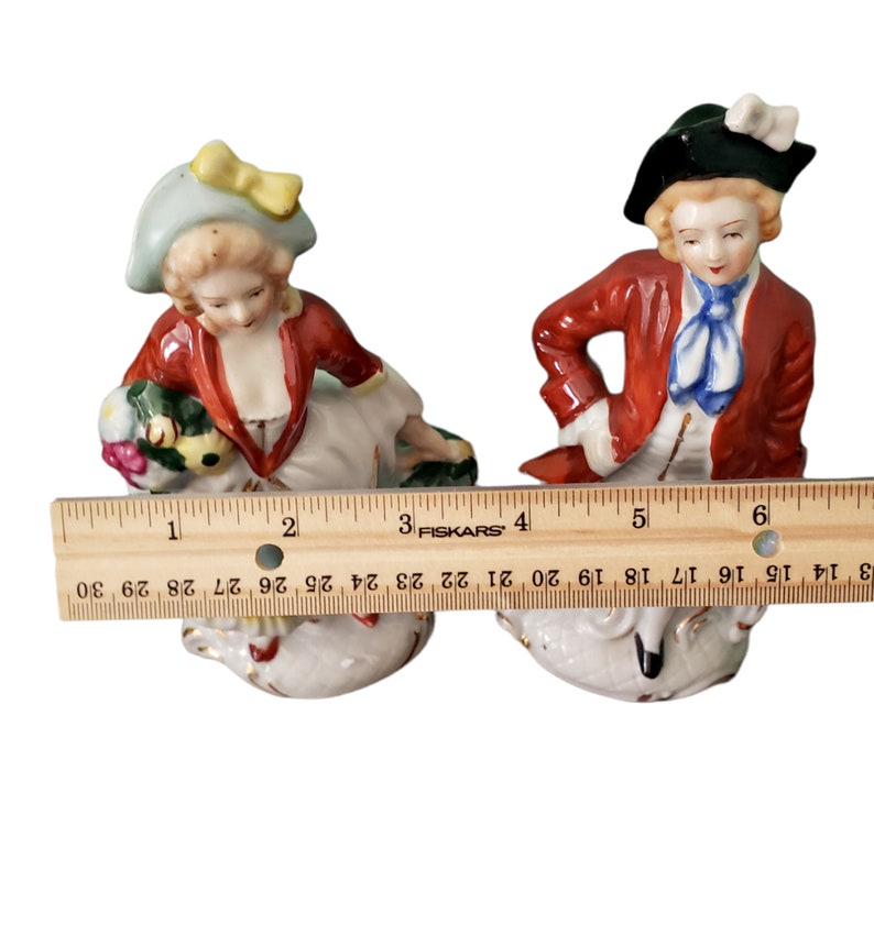 Two Porcelain Figurines Hand-painted Colonial Young Man and - Etsy
