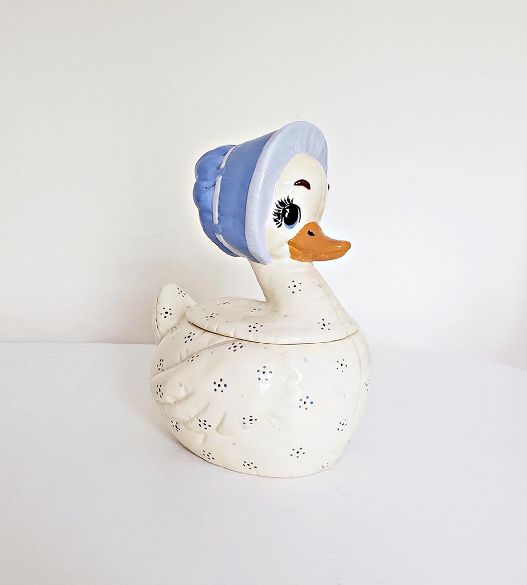 Vintage Sculptured Ceramic Mother Goose or Mother Duck Hand Painted ...