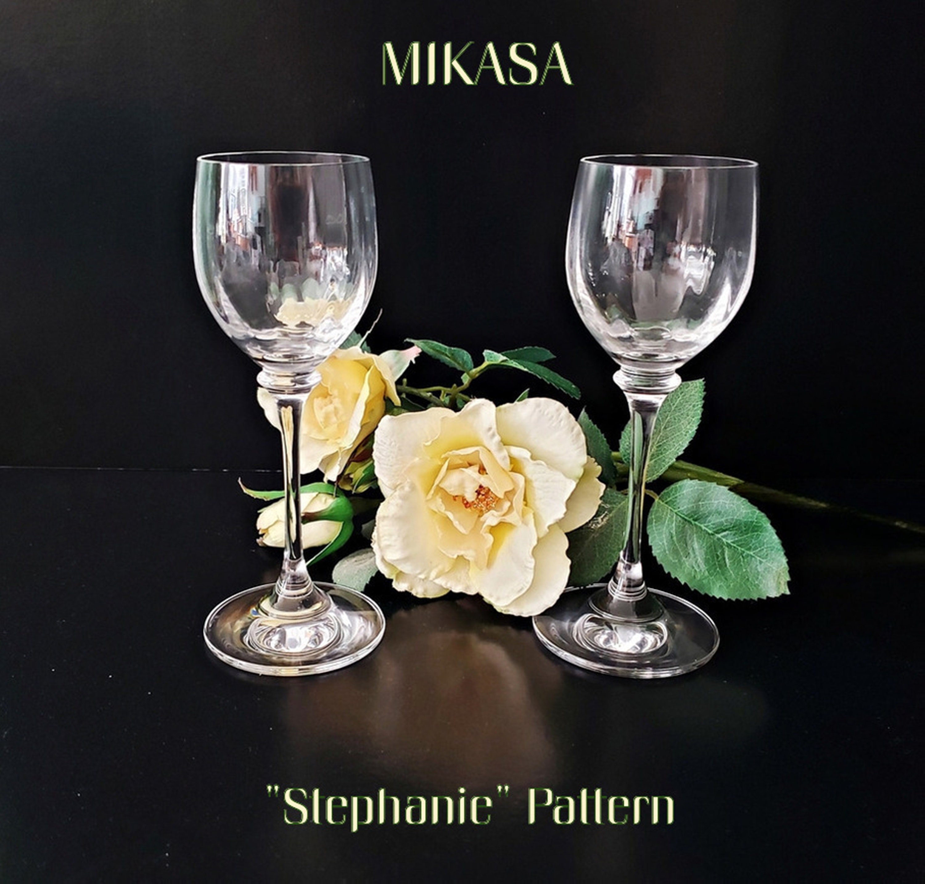 Pair of MIKASA STEPHANIE Pattern Cordial Glasses, Blown Glass, Ribbed ...