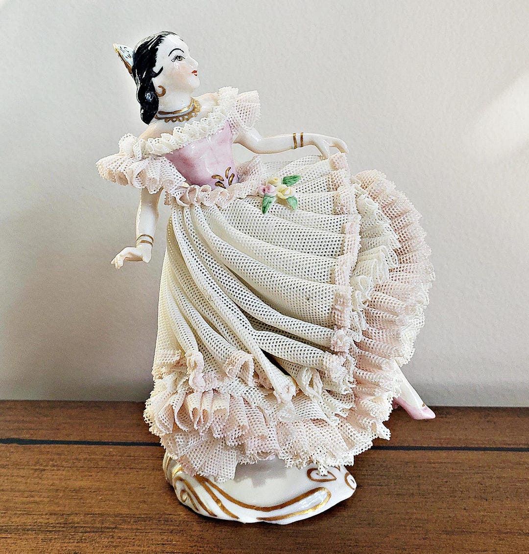 Irish Dresden Vintage Lace Porcelain Flamenco Dancer Figurine, Dancing ...